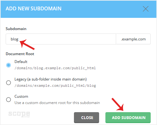 How to Add a Subdomain in DirectAdmin - Knowledgebase - Scope Design